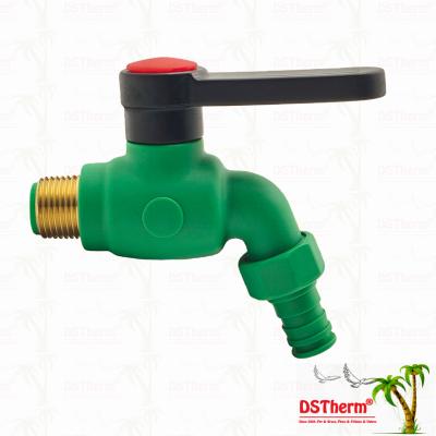 China PPR Bibcocks Water Spout Faucet Water Tap Spigot Customized Color 1/2