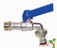 China Nickel Plated Heavy Duty Classic Straight Aluminum Handle Bibcocks Water Spout Faucet Water Tap Spigot 1/2