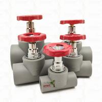 China Grey  Chrome Plated PPR Stop Valve With Brass Cartridge Global Vlave 20-110mm for sale