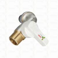 China Ergonomic White Plastic Handle Bibcock Faucet with Customized Material and 1/2