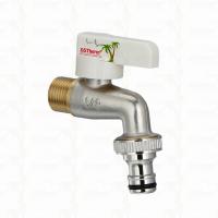 China Ergonomic White Plastic Handle Bibcock Faucet with Customized Material and 1/2