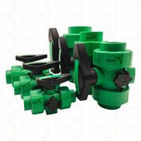 China Lockable Zero Metal Zero Leakage PPR Double Union Ball Valve Plastic Double Union Ball Valve for sale