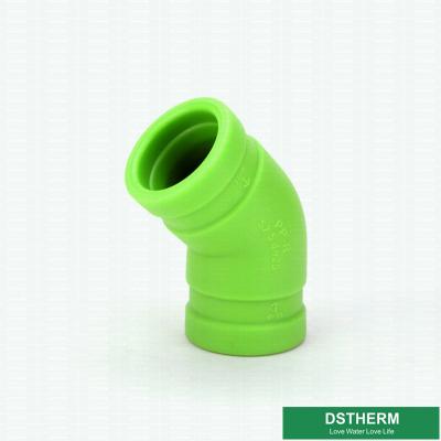 China Energy Efficient Welding Ppr Pipe Accessories PN 20 Pressure Rating 45 Degree Elbow for sale
