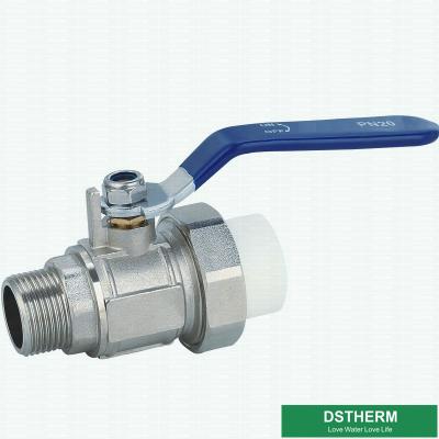China Ppr Male Double Union Brass Ball Valve Heavier Weight Strong Quality Water Valve for sale