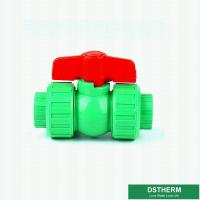 China Red Handle Plastic Union Ball Valve With Brass Ball Normal Pressure for sale