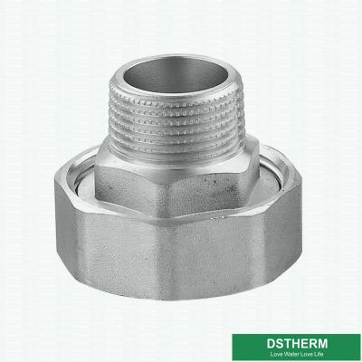 China Nickel Plated Heavier Brass Color Male Union For Ppr Fittings Customized Designs With Knurls for sale