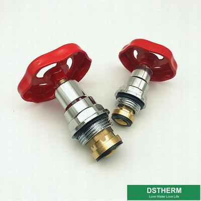 China Red Color Iron Handle With Chrome Plated Brass Valve Cartridges For Stop Valve Top Parts for sale
