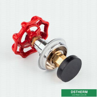 China Lighter Weight Red Color Iron Handle With Chrome Plated Brass Valve Cartridges For Stop Valve Top Parts for sale
