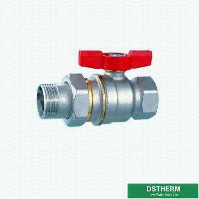 China Customized Forged Brass Ball Valve Butterfly Handle Male Union Threaded Two Colors Ball Valve for sale