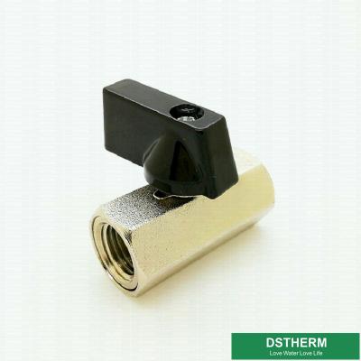 China Double Female CW617N Brass Gas Valve Switch Mini Ball Valve With Nickel Plated for sale