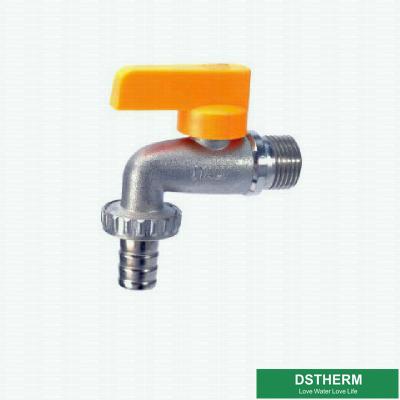 China Smaller Aluminum Butterfly Handle Customized Brand Middle Weight Brass Ball Bibcock Valve Brass Tap for sale
