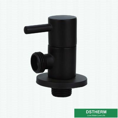 China Luxury Bathroom Accessories Wall Mounted Black Polish Brass Water Angle Valve With G1/2