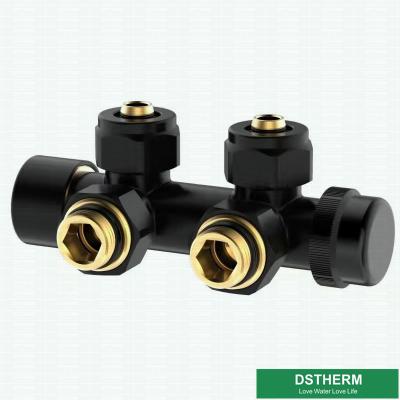 China Shinning Black Color Heavier H Type Thermostatic Temperature Straight Brass TRV for sale