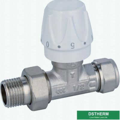 China Customized Straight Type Union Male Female Elbow Grey Classic Heating Brass Thermostatic Radiator Valve for sale