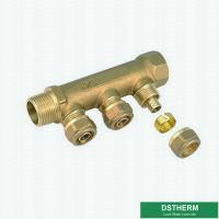 China Two Ways To Six Ways Brass Water Separators Manifolds For Pex Pipe With Compression Fittings For Hot  Water Supplying for sale