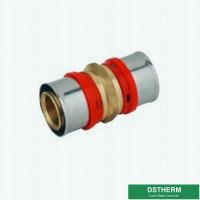 China Customized Equal Threaded Coupling Compression Double Straight Brass Press Union Fittings For Pex Aluminum Pex Pipe for sale