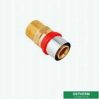 China Customized Male Threaded Coupling Compression Double Straight Brass Press Union Fittings For Pex Aluminum Pex Pipe for sale