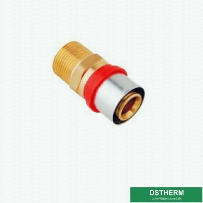 China Customized Male Threaded Coupling Compression Double Straight Brass Press Union Fittings For Pex Aluminum Pex Pipe for sale
