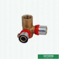 China Female Wall Plated  Threaded Elbow Compression Double Straight Brass Press Union Fittings For Pex Aluminum Pex Pipe for sale