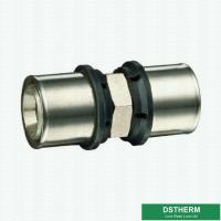 China Equal Threaded Coupling Compression Double Straight Brass Press Union Fittings For Pex Aluminum Pex Pipe for sale