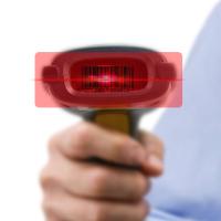 China Black Stylish Design Automatic Sensing USB Laser Barcode Scanner for sale