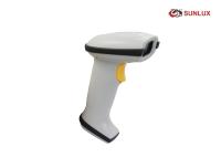 China USB Cable Handheld Laser Barcode Scanner White Durable Rugged ABS+PC Case for sale