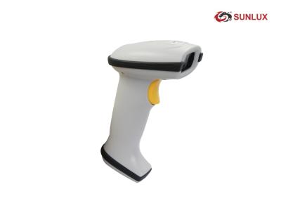 China USB Cable Handheld Laser Barcode Scanner White Durable Rugged ABS+PC Case for sale