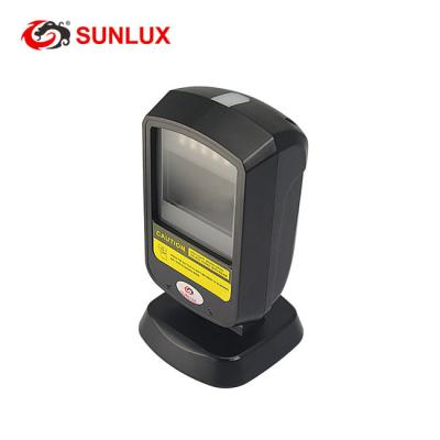 China Black Case On Counter Supermarket Hand free 2D Barcode Scanner USB Cable for sale