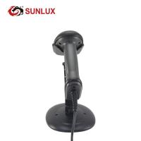 China Black Auto Sense Hand Free Wired Laser Barcode Scanner with Stand for sale