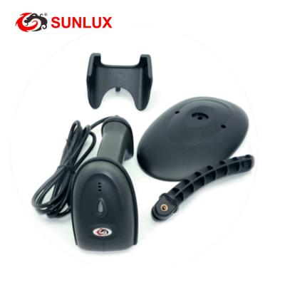 China Black Auto Sense Hand Free Wired Laser Barcode Scanner with Stand for sale