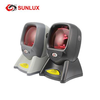 China Black 1D Desktop Barcode Scanner Supermarket Table Top Barcode Scanner for sale
