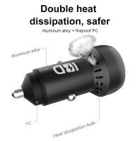 China 48W Dual USB Fast Car Charger with Type-C PD QC3.0 Aluminum Alloy for Mobile Phone for sale
