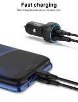 China 48W Dual USB Fast Car Charger with Type-C PD QC3.0 Aluminum Alloy for Mobile Phone for sale