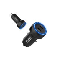 China 54W Dual PD USB Car Charger Fast Charging 24W 30W Aluminum Alloy 12-24V for sale