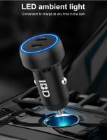 China 60W 12V Dual USB Type C PD Car Charger Fast Charging Adapter 2 Ports 30W Each for sale