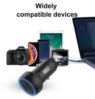 China 60W 12V Dual USB Type C PD Car Charger Fast Charging Adapter 2 Ports 30W Each for sale