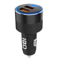 China 66W 3-Port QC3.0 PD Car Charger with Blue LED Light 12-24V Input for sale