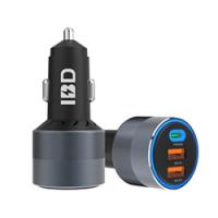 China 66W 3-Port QC3.0 PD Car Charger with Blue LED Light 12-24V Input for sale