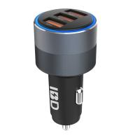 China 3 USB QC 3.0 18W Fast Car Charger Adapter OEM Design Aluminum Alloy for sale