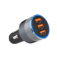China 3 USB QC 3.0 18W Fast Car Charger Adapter OEM Design Aluminum Alloy for sale