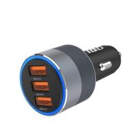 China 3 USB QC 3.0 18W Fast Car Charger Adapter OEM Design Aluminum Alloy for sale