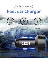 China 58W 3 Ports QC3.0 PD Car Charger Fast Charging Adapter with Dual USB C 40W for sale