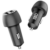 China IBD 24W Dual Port Smart Car Charger 4.8A Max CE FCC RoHS PC V0 Fireproof for sale
