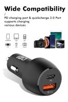 China USB C Car Charger PD QC 3.0 Dual Port 38W Fast Charging Adapter for sale