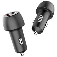 China 30W QC 18W Dual USB Car Charger Fast Charging 2.4A Smart Output PC V0 Fireproof for sale