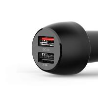 China 30W QC 18W Dual USB Car Charger Fast Charging 2.4A Smart Output PC V0 Fireproof for sale
