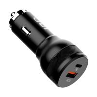 China 63W Dual USB Car Fast Charger QC3.0 PD 45W for Samsung Note 10+ MacBook Charging Aluminum for sale