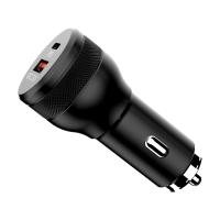 China 63W Dual USB Car Fast Charger QC3.0 PD 45W for Samsung Note 10+ MacBook Charging Aluminum for sale