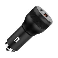 China 63W Dual USB Car Fast Charger QC3.0 PD 45W for Samsung Note 10+ MacBook Charging Aluminum for sale