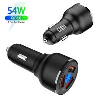 China 54W Max Quick Charge 3.0 Three USB Car Charger Mini Size Fast Charging for All Phones for sale